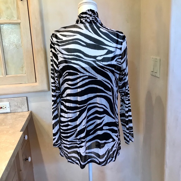 Tops | Zebra Striped Semisheer Cover | Poshmark